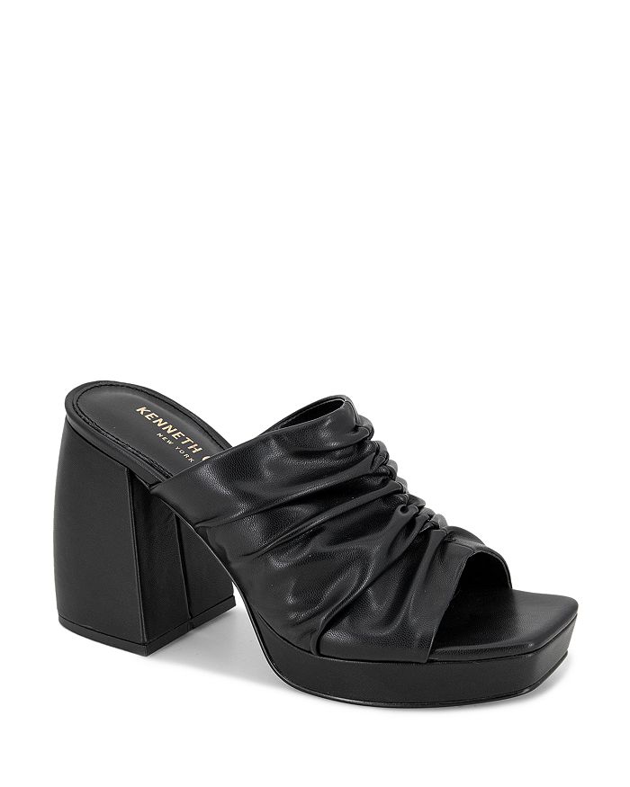 Kenneth Cole Women's Anika Square Toe Ruched High Heel Sandals ...