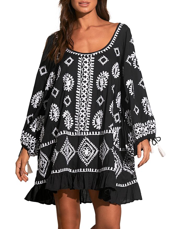 Elan Embroidered Scoop Neck Dress | Bloomingdale's