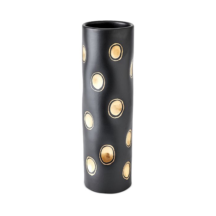 Global Views Dimples Vase in Black, Cylinder | Bloomingdale's