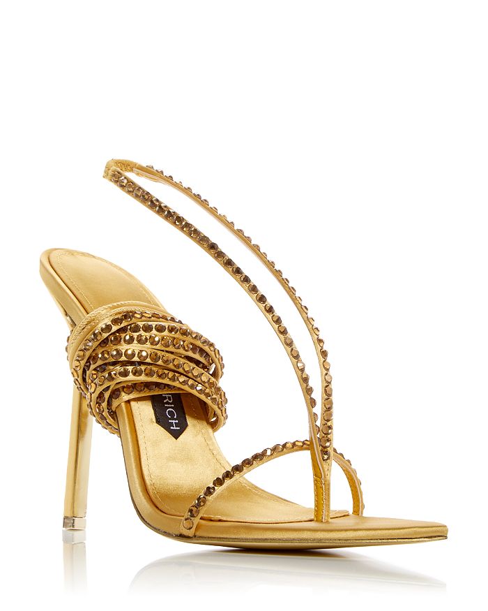 Jessica Rich Women's Nadia Embellished Ankle Tie High Heel Sandals ...