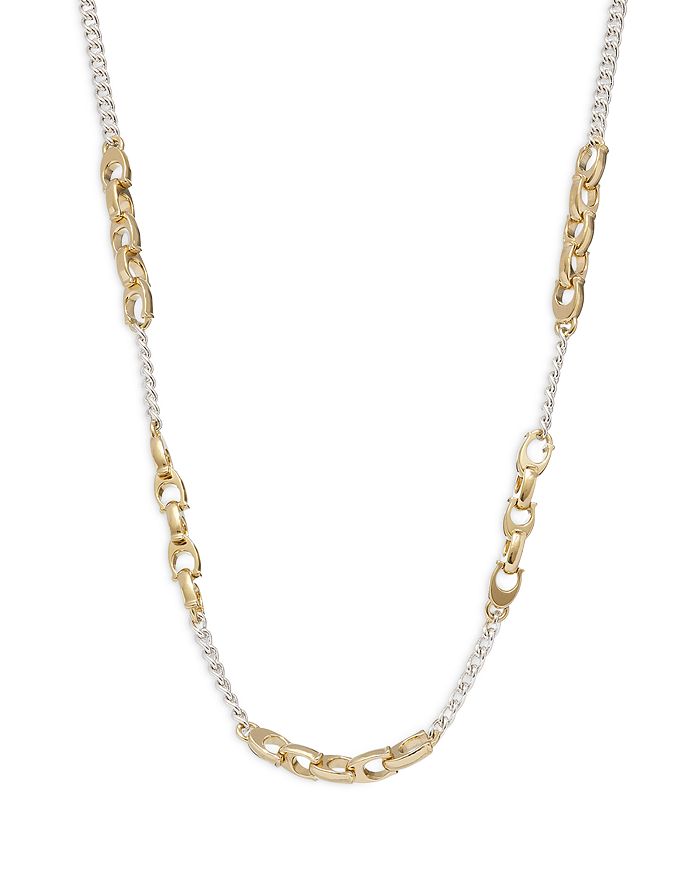 COACH Signature Mixed Chain Lobster Clasp Necklace | Bloomingdale's