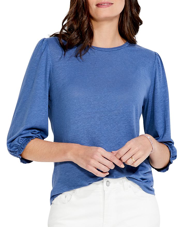 NZT NIC+ZOE Puff Sleeve Pleated Cuff Top | Bloomingdale's