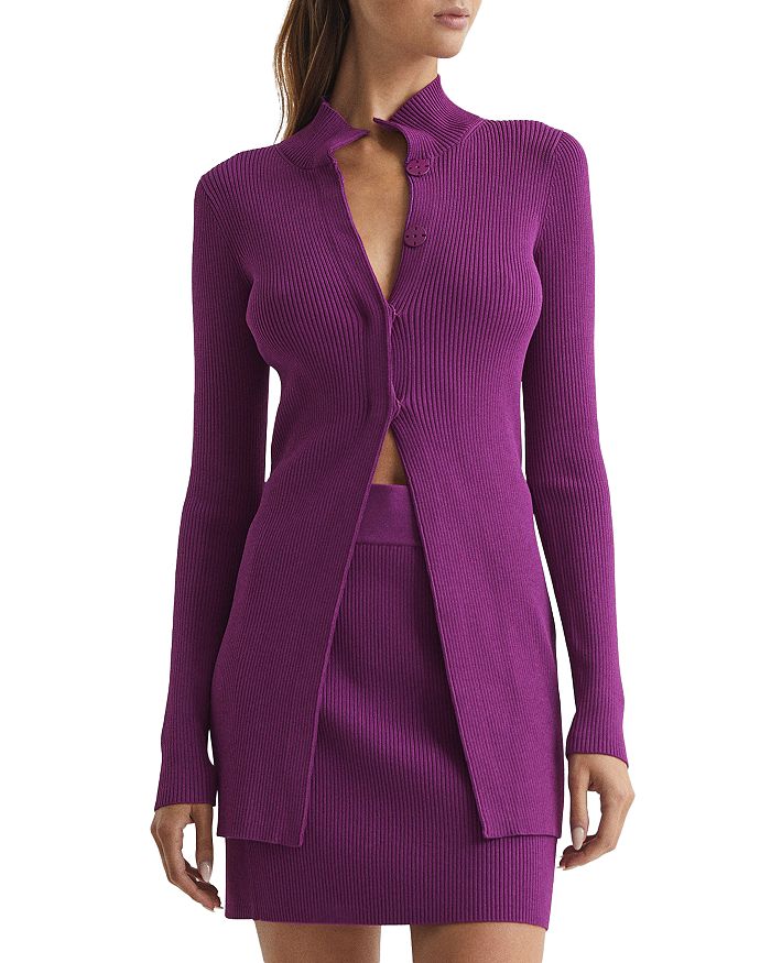 REISS Blakely Ribbed Cardigan | Bloomingdale's