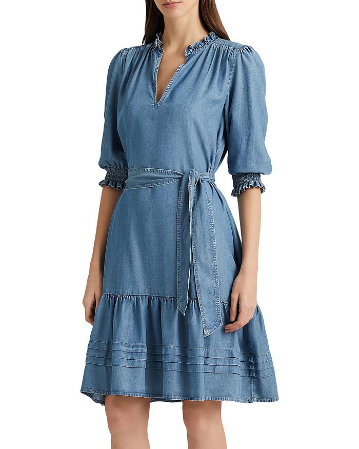 Ralph Lauren Ruffled Denim Dress | Bloomingdale's