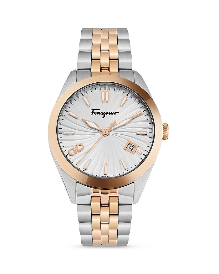 Ferragamo Classic Two Tone Stainless Steel Watch, 36mm | Bloomingdale's