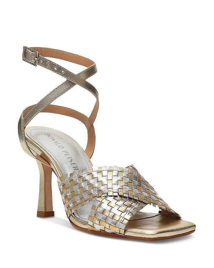Donald Pliner Women's Woven Ankle Strap High Heel Sandals | Bloomingdale's