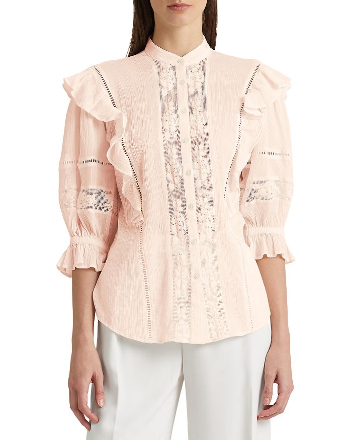 Ralph Lauren Ruffle Trim Shirt | Bloomingdale's