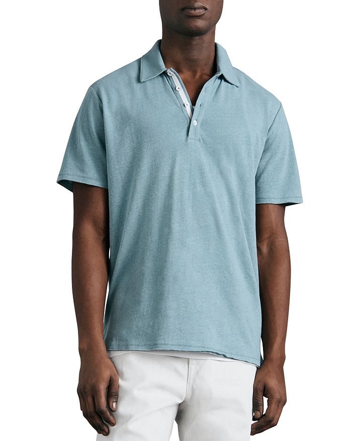 rag & bone Linen Blend Short Sleeve Polo | Bloomingdale's
