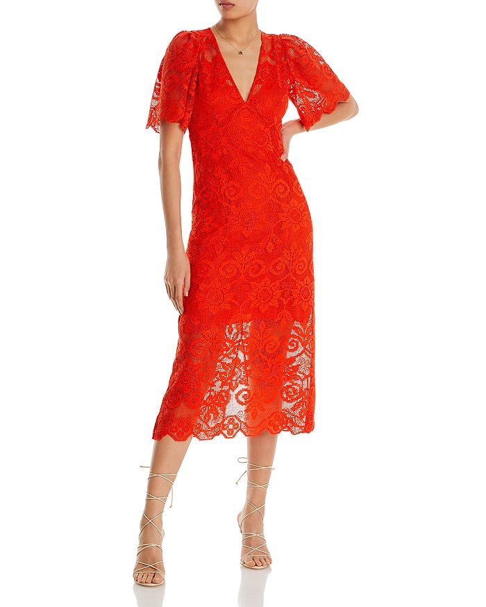 RHODE Eda Lace Midi Dress | Bloomingdale's