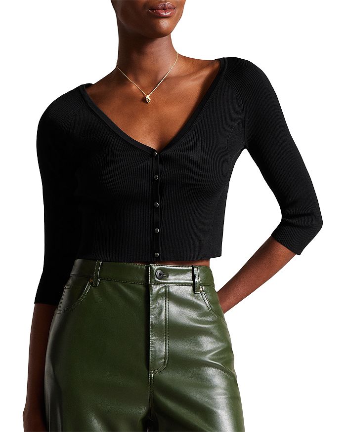 Ted Baker Casela V Neck Cropped Cardigan | Bloomingdale's