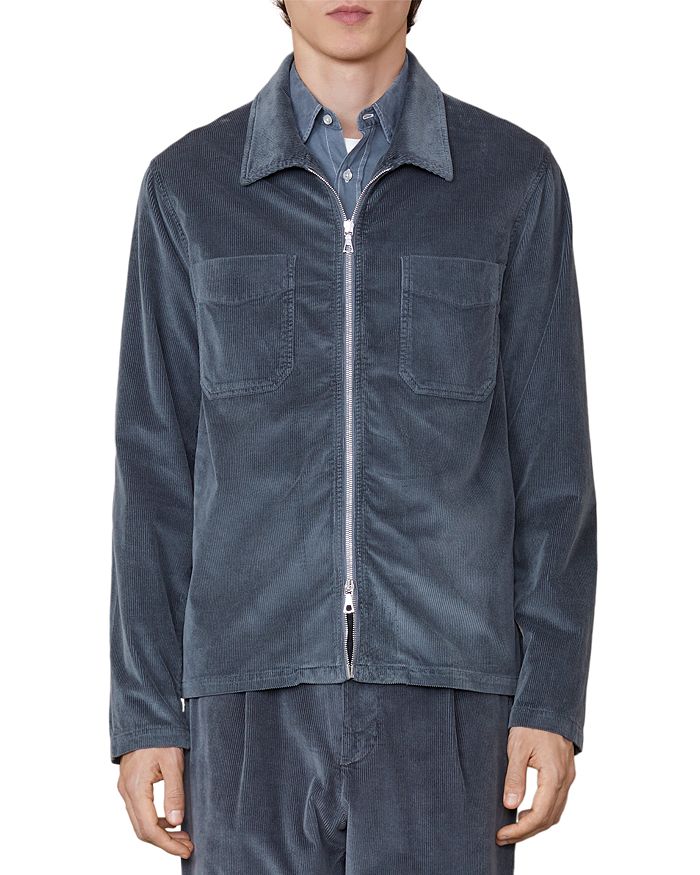 Officine Générale Byron Cotton Blend Corduroy Garment Dyed Regular Fit Full Zip Shirt Jacket ...
