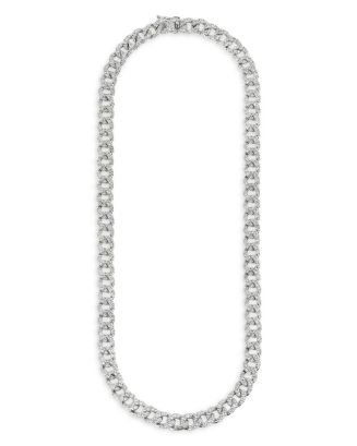 ZYDO 18K White Gold Classic Chic Diamond Link Necklace, 16 ...