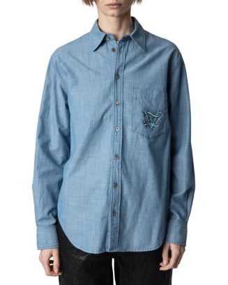 Zadig & Voltaire Taski Chambray Cotton Shirt | Bloomingdale's