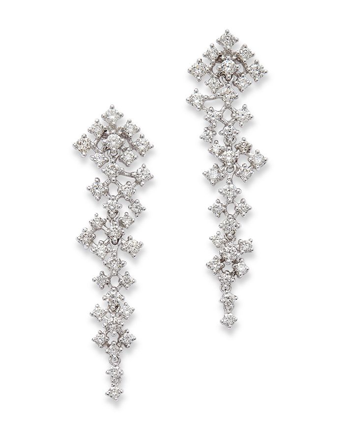 Bloomingdale's Diamond Scatter Cluster Drop Earrings in 14K White Gold ...