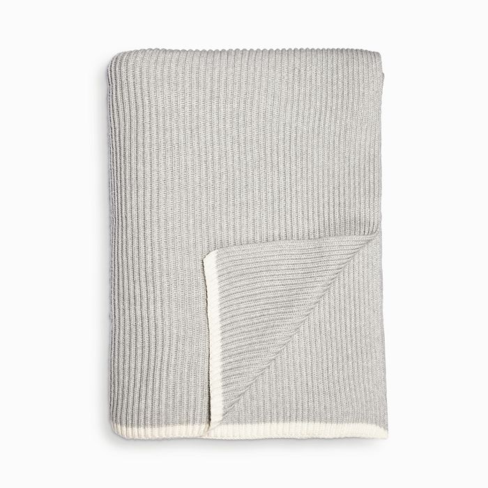 AQUA Ribbed Knit Throw - 100% Exclusive | Bloomingdale's