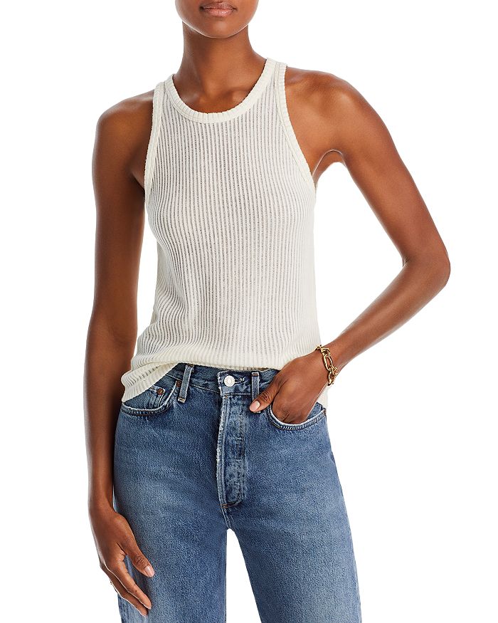Monrow Needle Out Ribbed Tank Top | Bloomingdale's