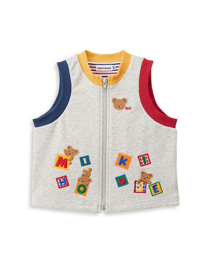 Miki House Unisex Alphabet Block Zip Up Vest - Baby, Toddler ...