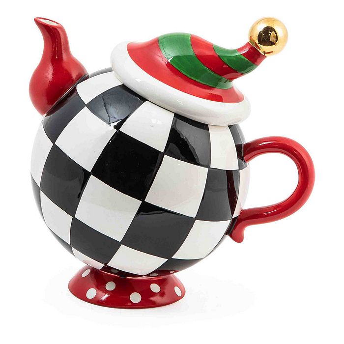 Mackenzie-Childs Holiday Ceramic Tipsy Teapot | Bloomingdale's