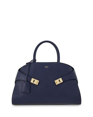 FERRAGAMO Hug Top Handle Medium Leather Handbag | Bloomingdale's