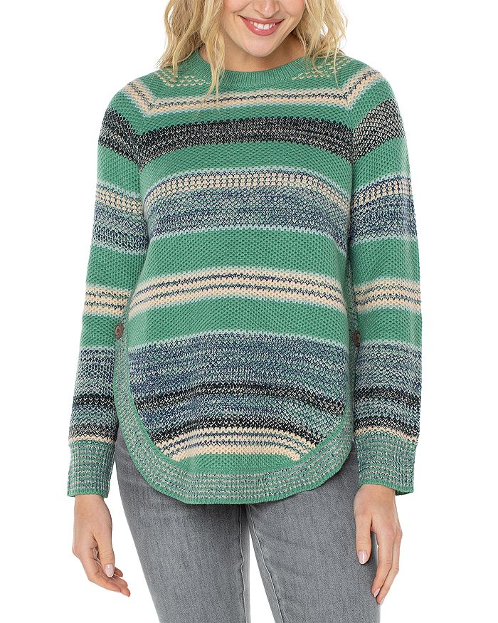 Liverpool Los Angeles Stripe Raglan Sleeve Sweater | Bloomingdale's