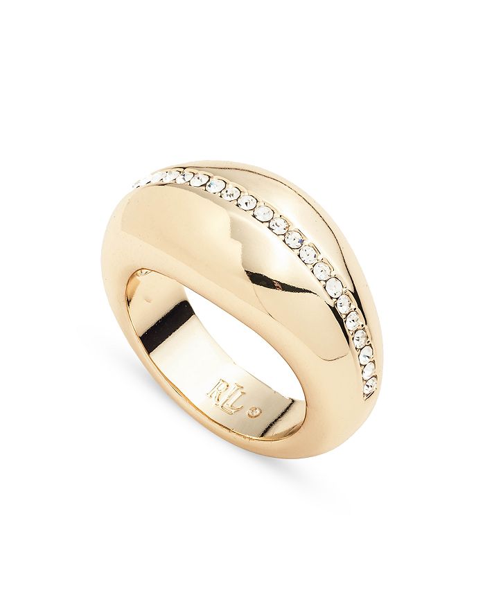 Ralph Lauren Gold-Tone Crystal Sculptured Dome Ring | Bloomingdale's
