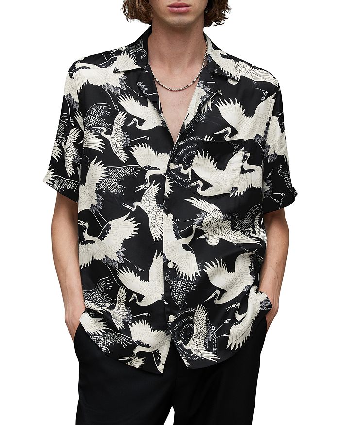 ALLSAINTS Tsuru Printed Regular Fit Short Sleeved Shirt | Bloomingdale's