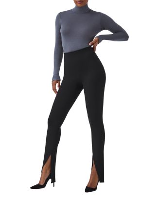 SPANX® Perfect Front Slit Classic Black Pants | Bloomingdale's