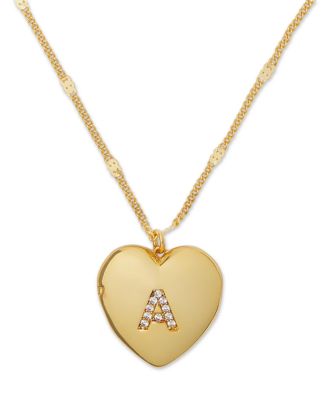 kate spade new york Letter Lockets Pavé Initial Heart Pendant Necklace ...