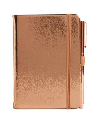 Ted Baker Whinnea Metallic Leather Mini Notebook & Pen | Bloomingdale's