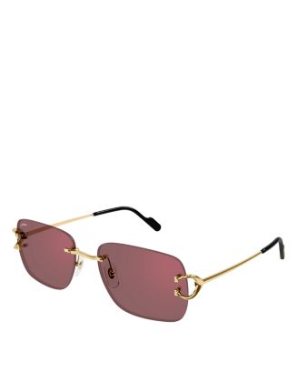 Cartier C Décor 24K Gold Plated Rectangular Sunglasses, 57mm ...