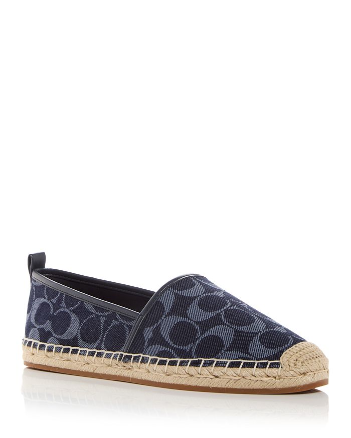 COACH Women's Codi Signature Print Denim Espadrille Flats | Bloomingdale's