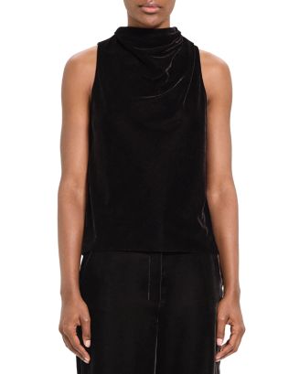 Theory Sleeveless Velvet Cowl Neck Top | Bloomingdale's