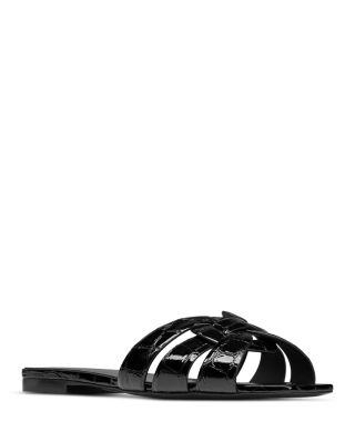 Click here for Saint Laurent Womens Tribute Mules in Metallic Lea... prices