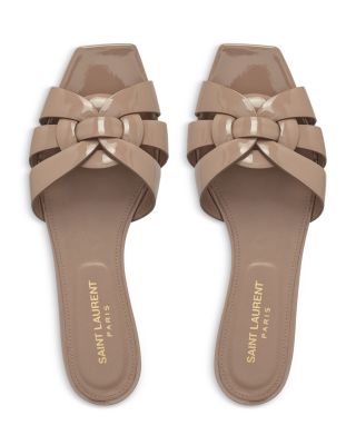 Click here for Saint Laurent Womens Tribute Mules in Metallic Lea... prices