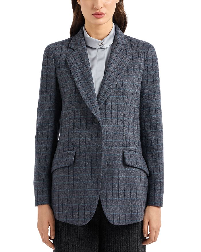 Emporio Armani Check Pattern Blazer | Bloomingdale's