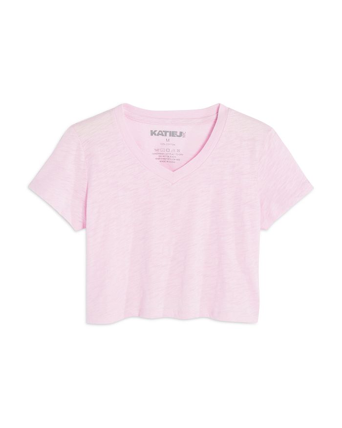 KatieJnyc Girls' Courage Cropped V Neck Tee - Big Kid | Bloomingdale's