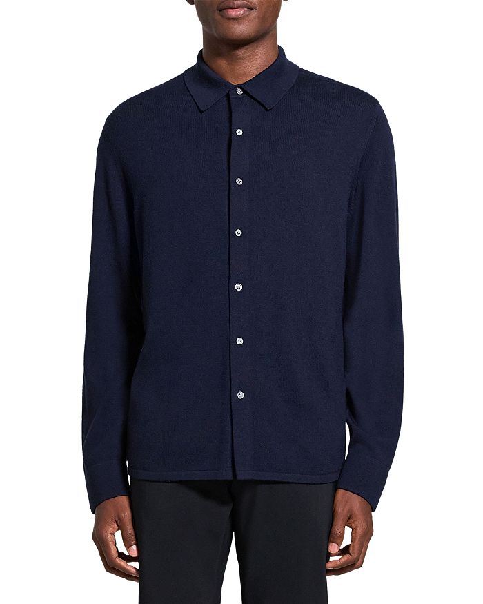 Theory Lorean Point Collar Cardigan Sweater | Bloomingdale's