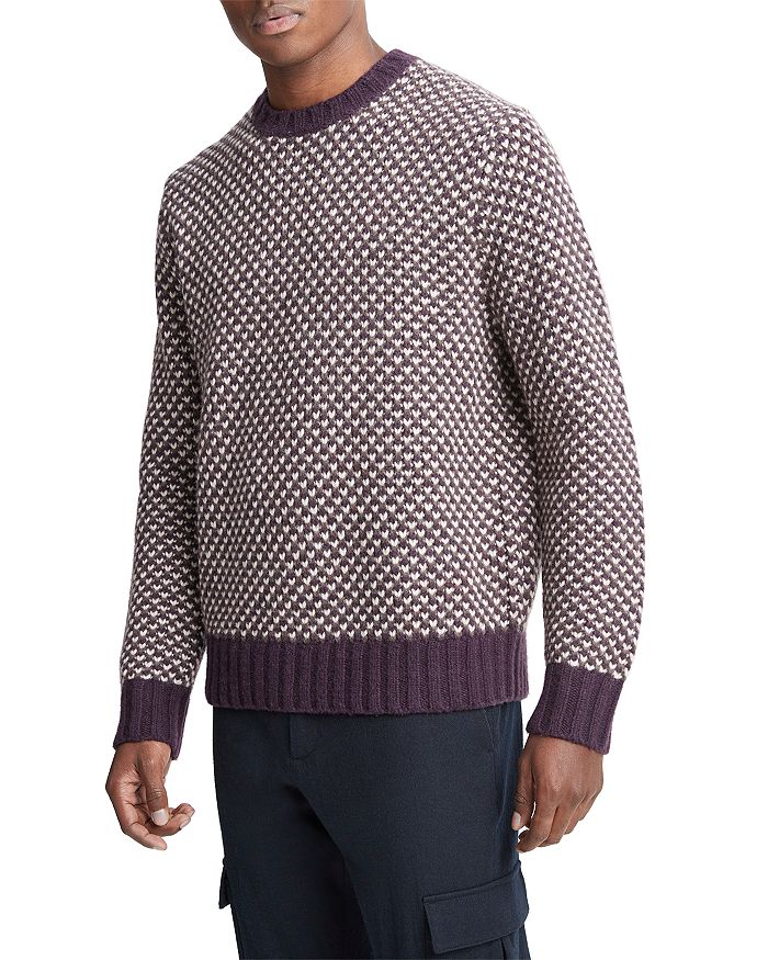 Vince Tri Color Birdseye Crewneck Sweater | Bloomingdale's