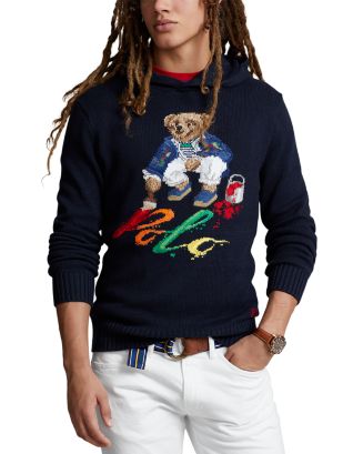 Polo Ralph Lauren Cotton Polo Bear Knit Regular Fit Hooded Sweater ...