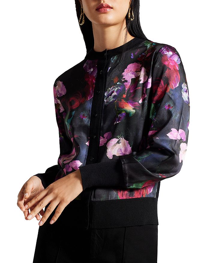 Ted Baker Printed Woven Front Cardigan | Bloomingdale's