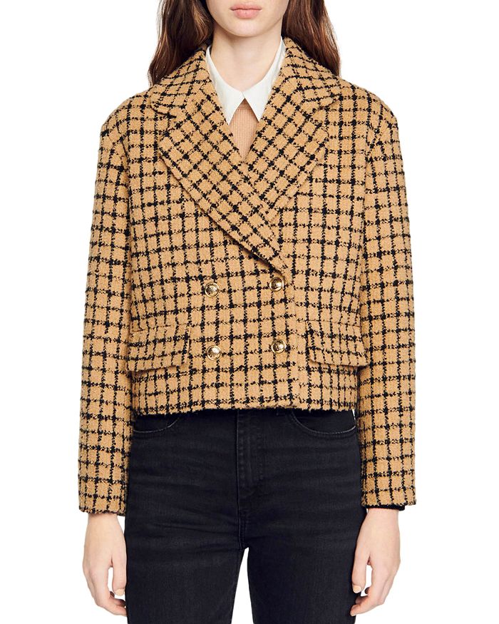 Sandro Tweed Double Breasted Blazer | Bloomingdale's