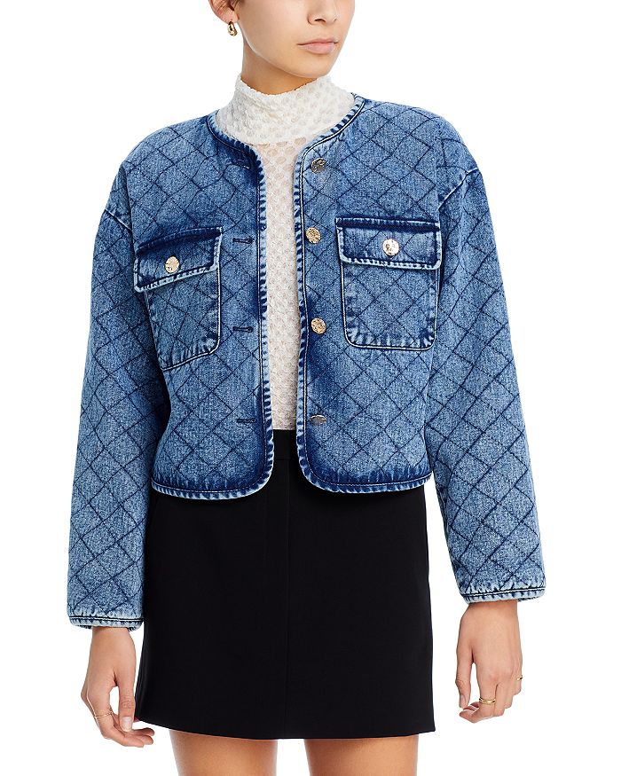 AQUA Quilted Denim Jacket - 100% Exclusive | Bloomingdale's