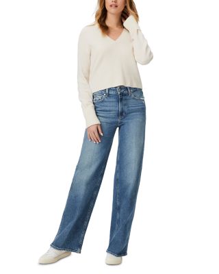 PAIGE Sasha High Rise Wide Leg Jeans in Storybook Distressed
