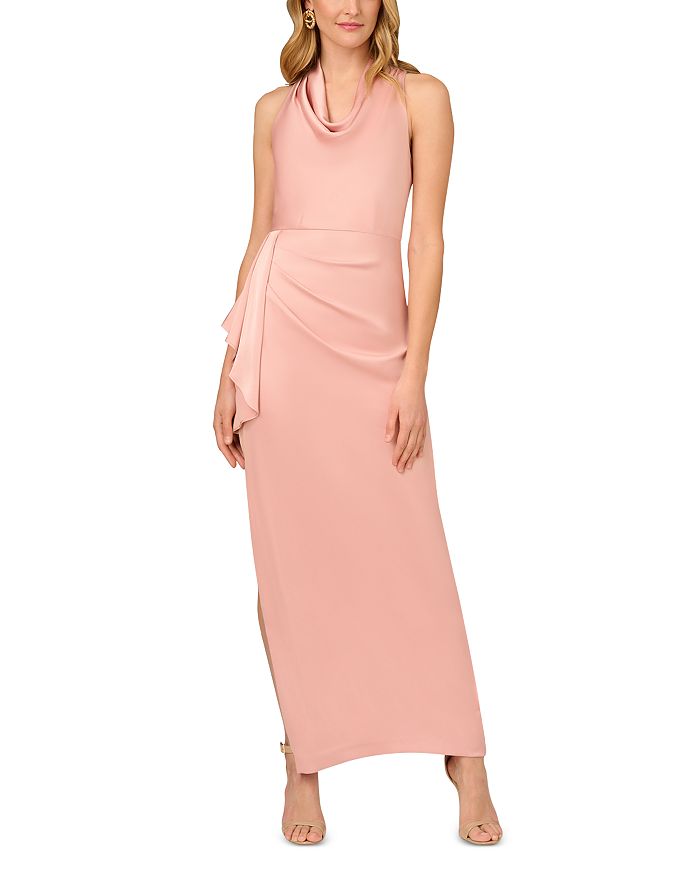 Aidan Mattox Cowl Neck Column Gown | Bloomingdale's