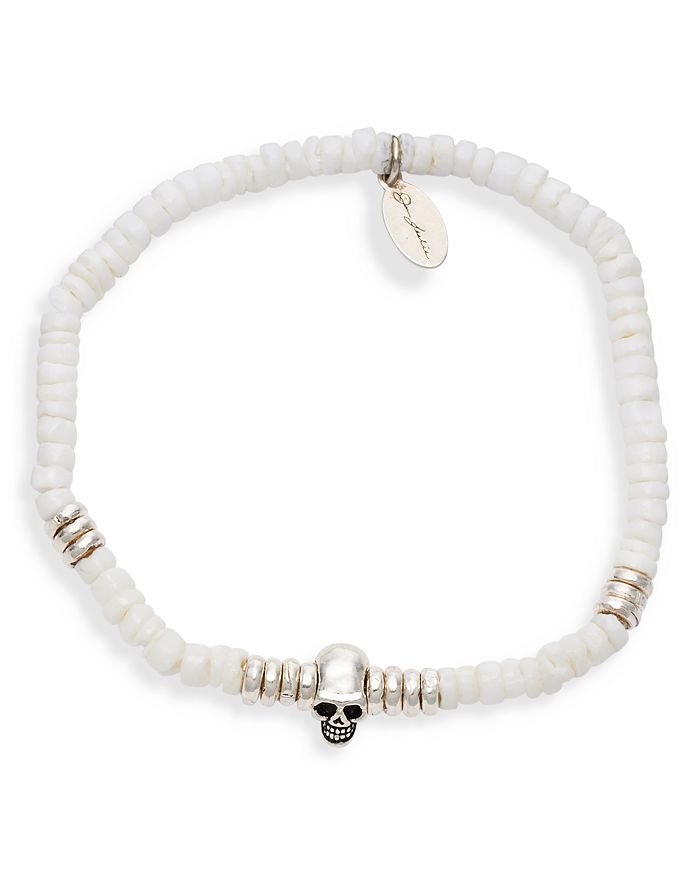 Jan Leslie Shell & Sterling Silver Beaded Skull Bracelet | Bloomingdale's