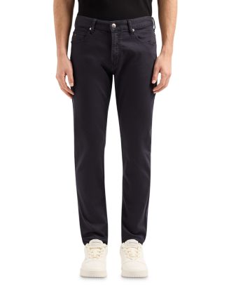 Emporio Armani J05 Stretch Slim Fit Jeans in Solid Blue | Bloomingdale's