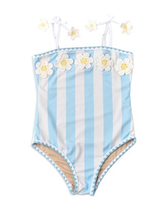 Shade Critters Girls' Crochet Pom Pom One Piece Swimsuit - Little Kid ...