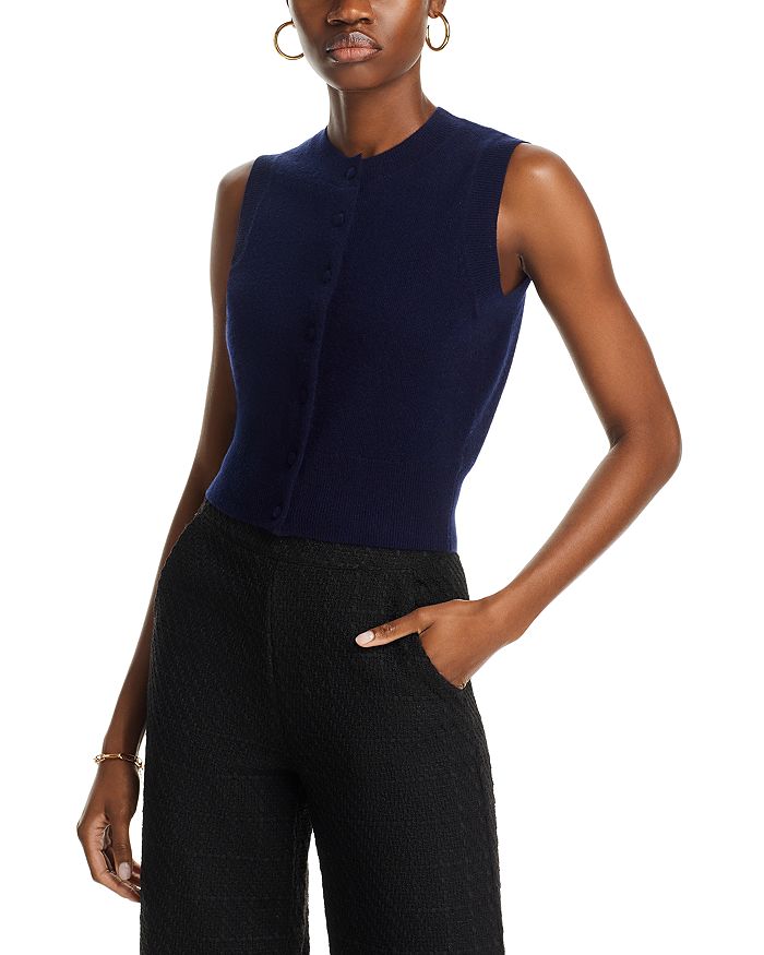 AQUA AQUA x Liat Baruch Cashmere Crewneck Sleeveless Cropped Sweater ...