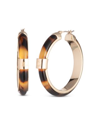 Ralph Lauren Logo Tortoise Hoop Earrings | Bloomingdale's