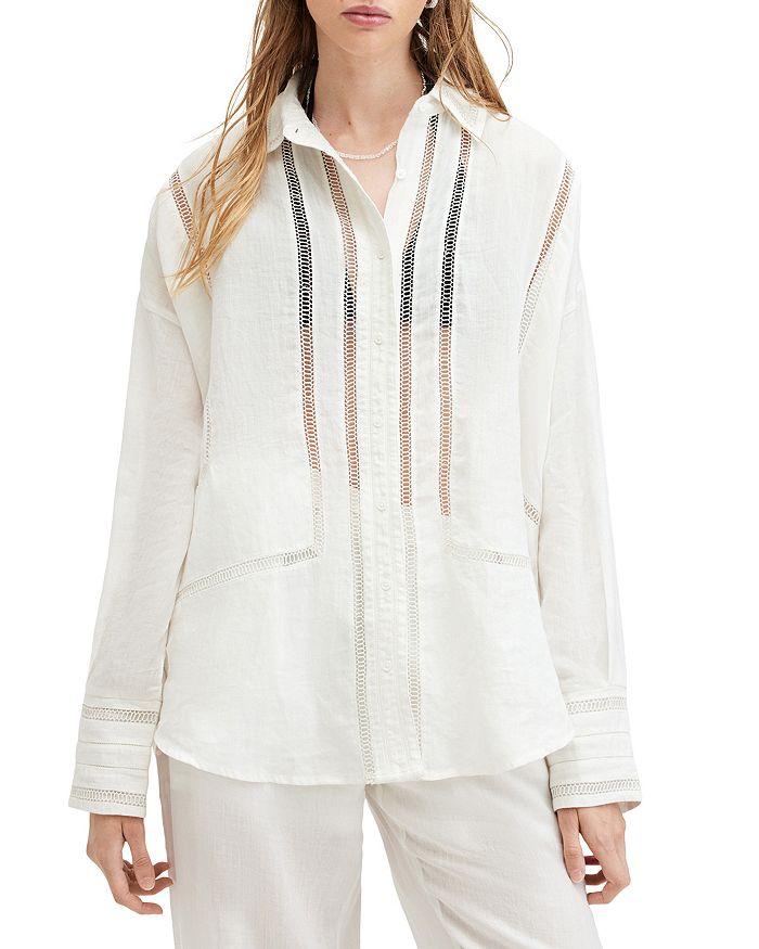 ALLSAINTS Jade Ladder Lace Shirt | Bloomingdale's